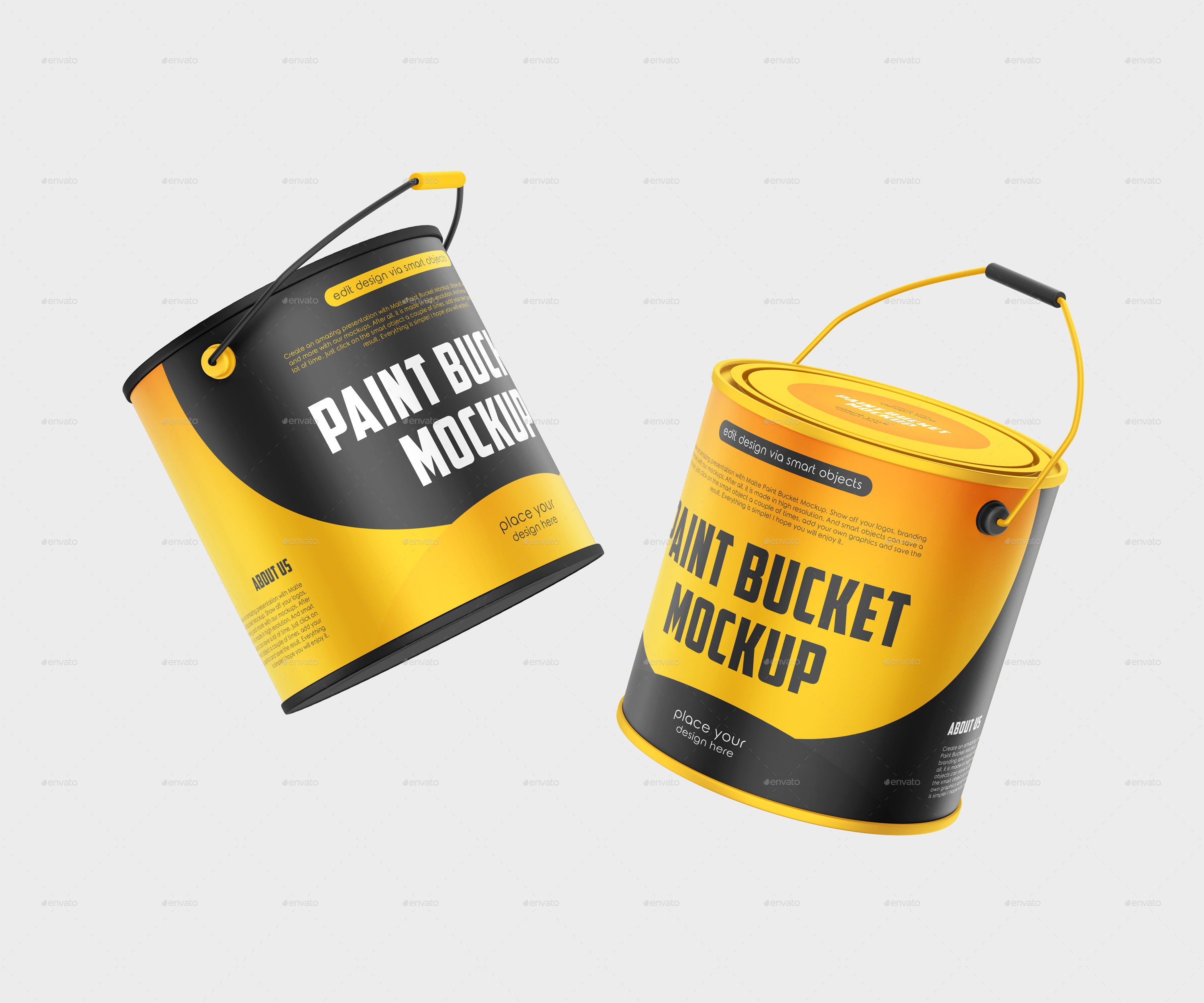 Matte Paint Bucket Mockup Set, Graphics | GraphicRiver