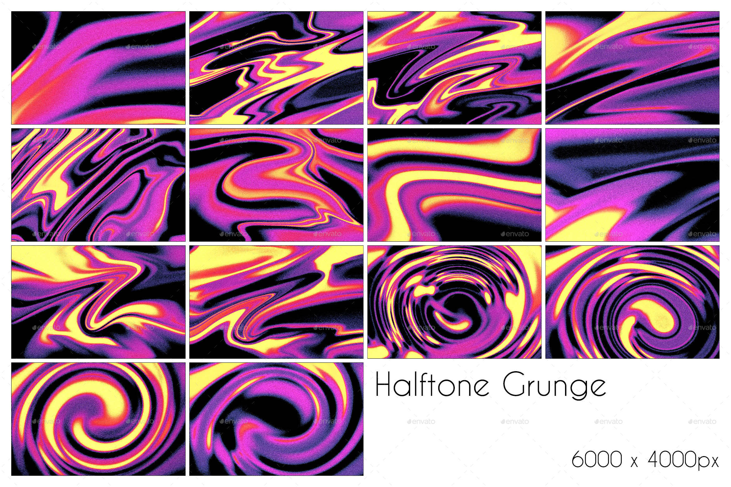 Heatmap Halftone Grain | 14 Grainy Gradient Backgrounds, Graphics ...