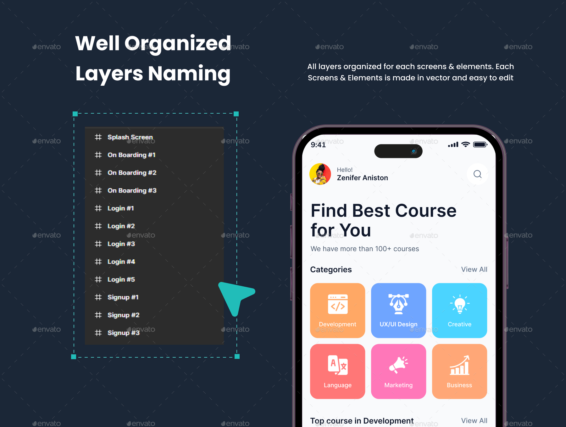 Skill Sphere - Online Course & E-Learning App UI Kit, Web Elements