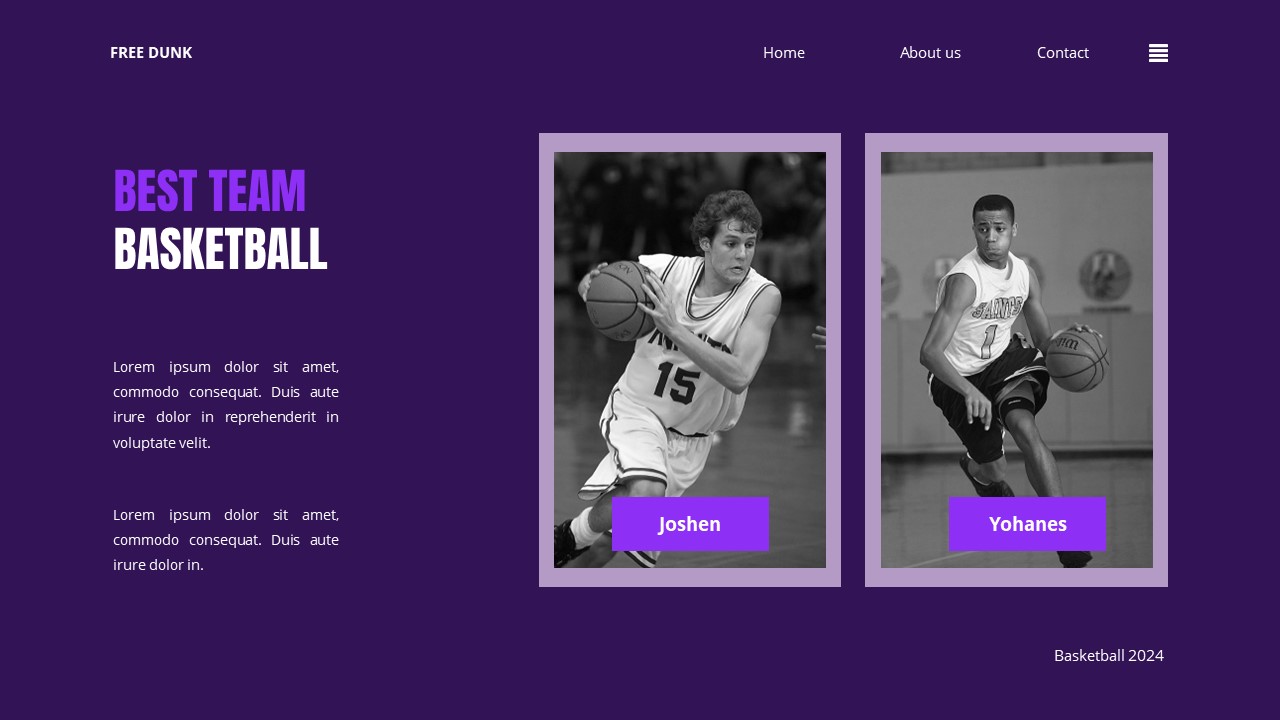 Free Dunk - Basketball Keynote Templates, Presentation Templates ...