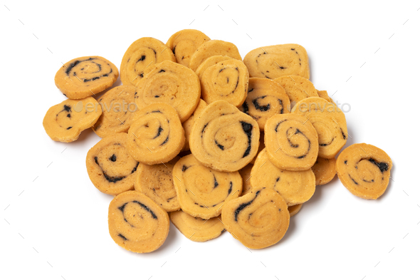 Heap of traditional Krichlate spicy miniature shortbread cookies on ...