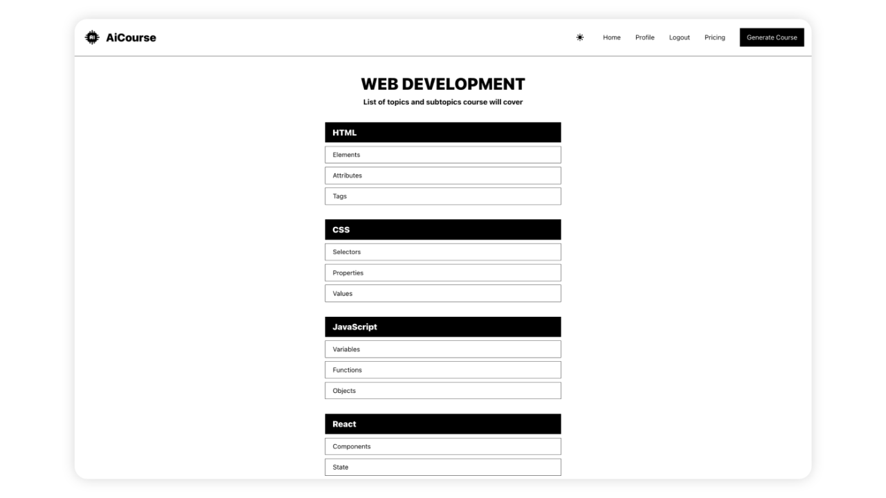 Ai Course Generator Text To Course Saas Ai Quiz Ai Chat Translation Earn Desktop App React