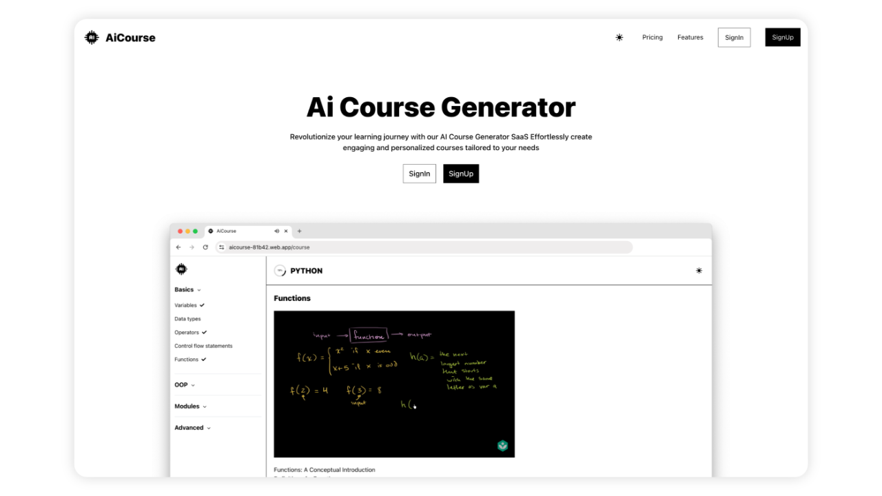 Ai Course Generator - Text To Course SaaS Ai Quiz Ai Chat Translation ...