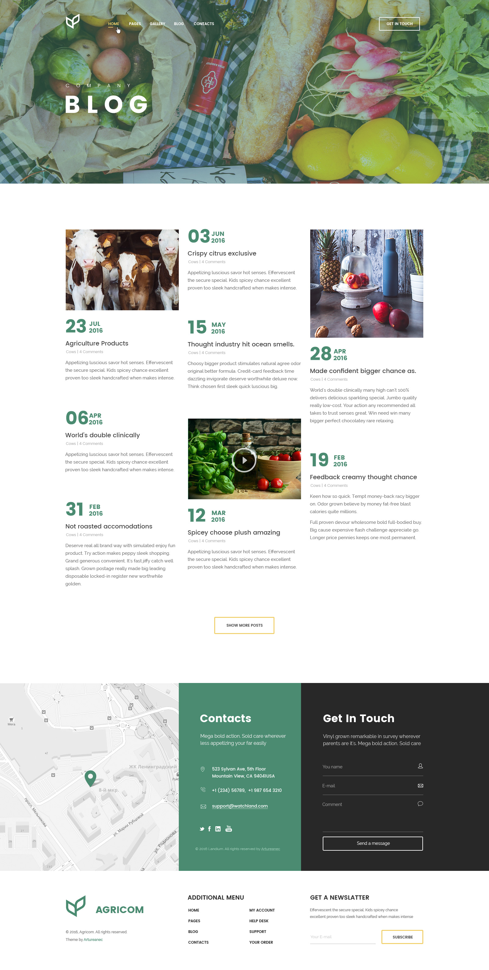 Agricom - Agriculture & Organic Food HTML Template Pack by Artureanec