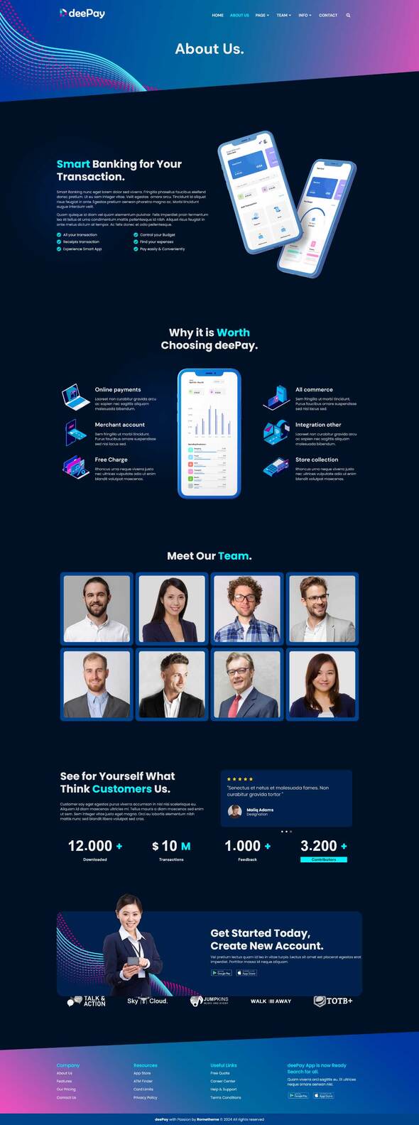 DeePay - Card Payment & Online Banking Elementor Template Kit by Rometheme