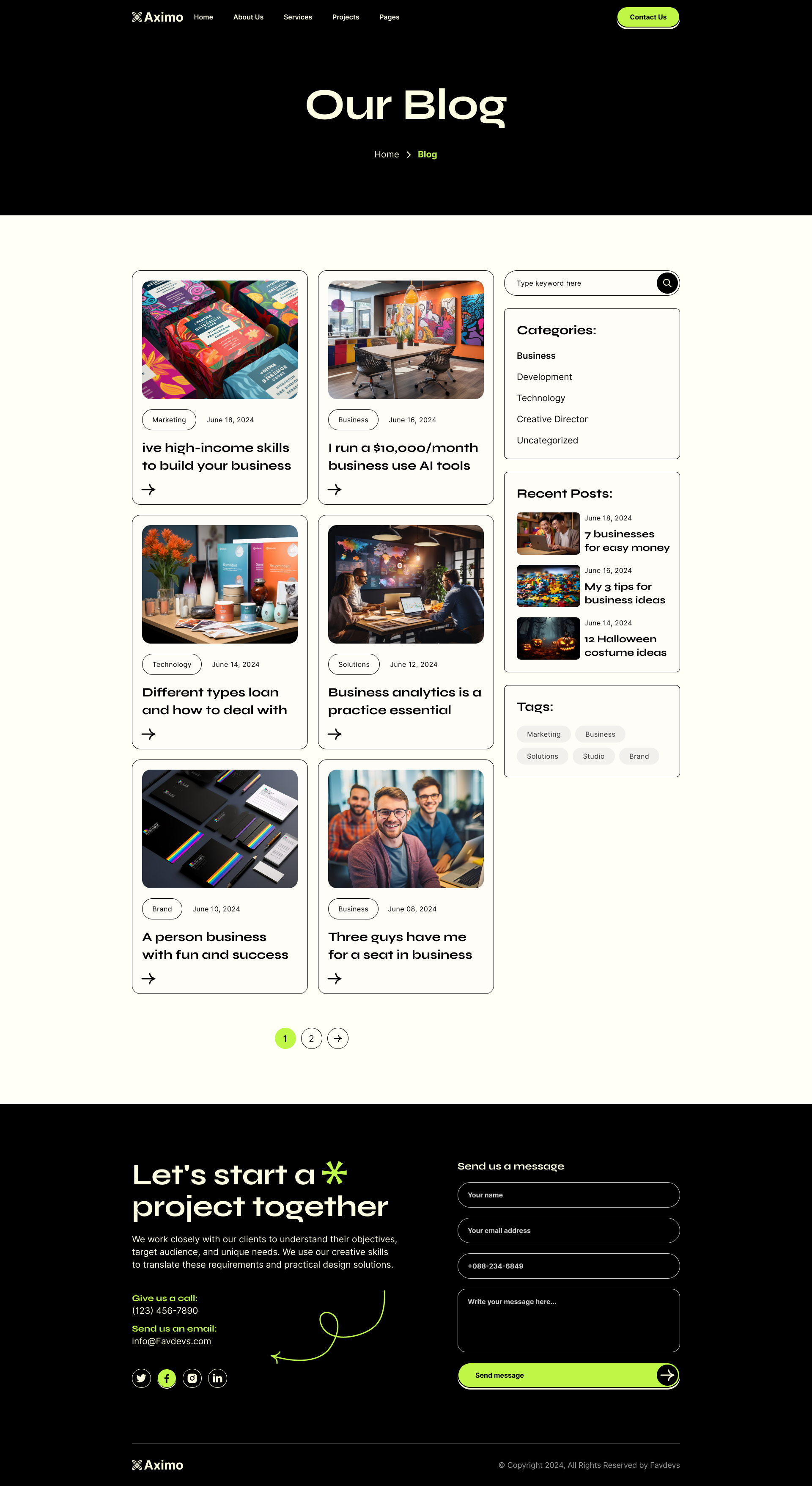 Aximo - Creative Agency Figma Template by FavDevs | ThemeForest