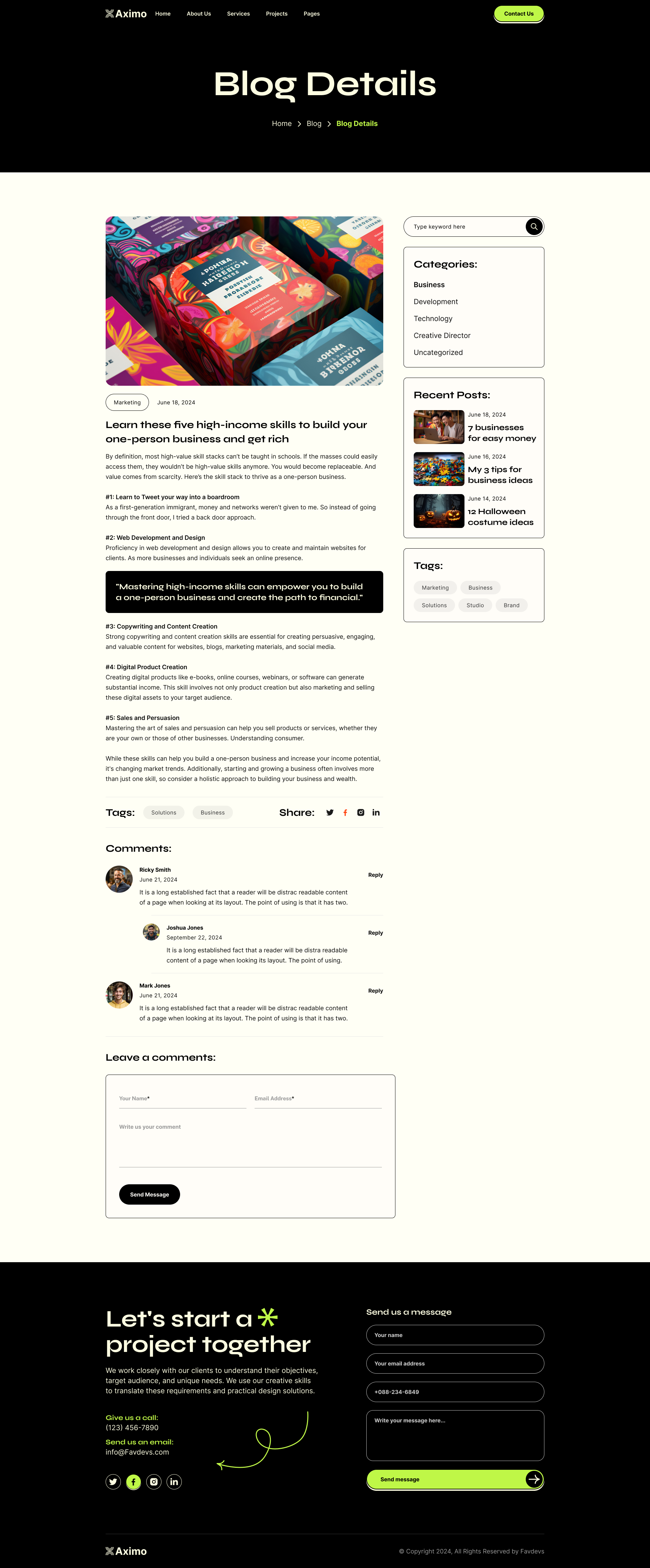 Aximo - Creative Agency Figma Template by FavDevs | ThemeForest