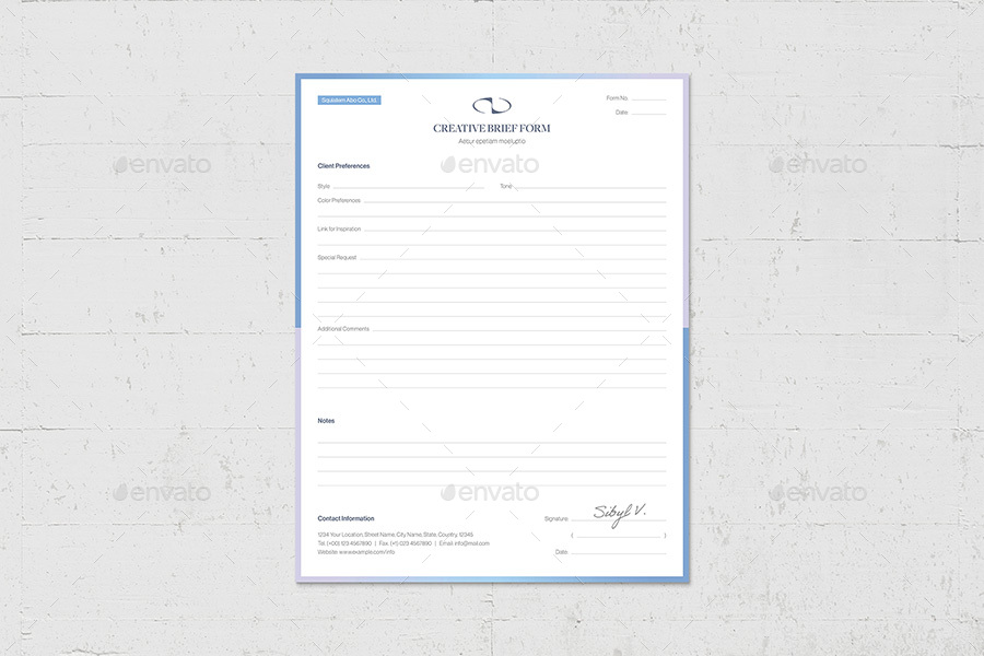 Design Brief Form Template, Print Templates | GraphicRiver