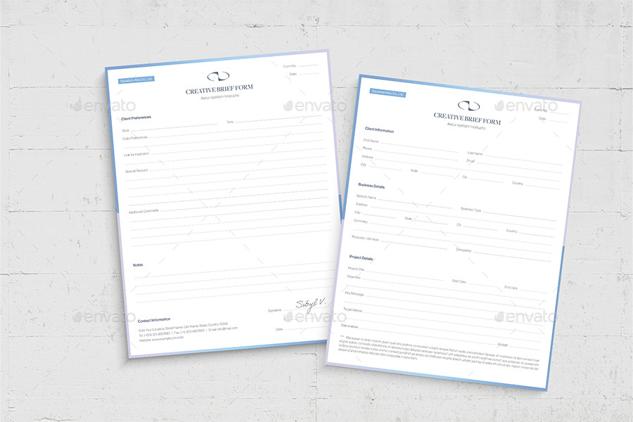 Design Brief Form Template, Print Templates | GraphicRiver