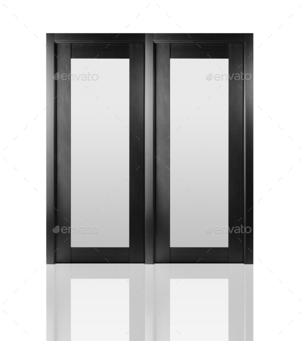 Frontal image of a closed door, isolated on white Stock Photo by ...