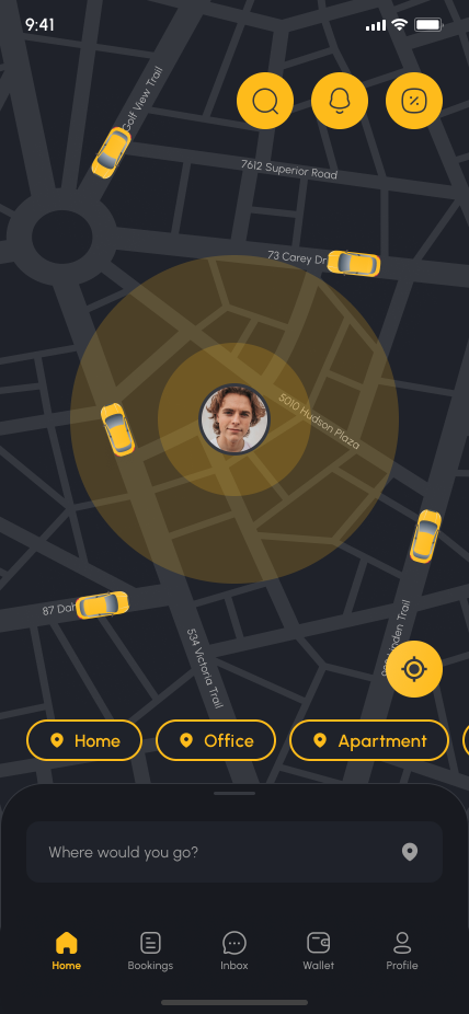 RideNow - Taxi Booking React Native Expo App Ui Kit by lalastudio12