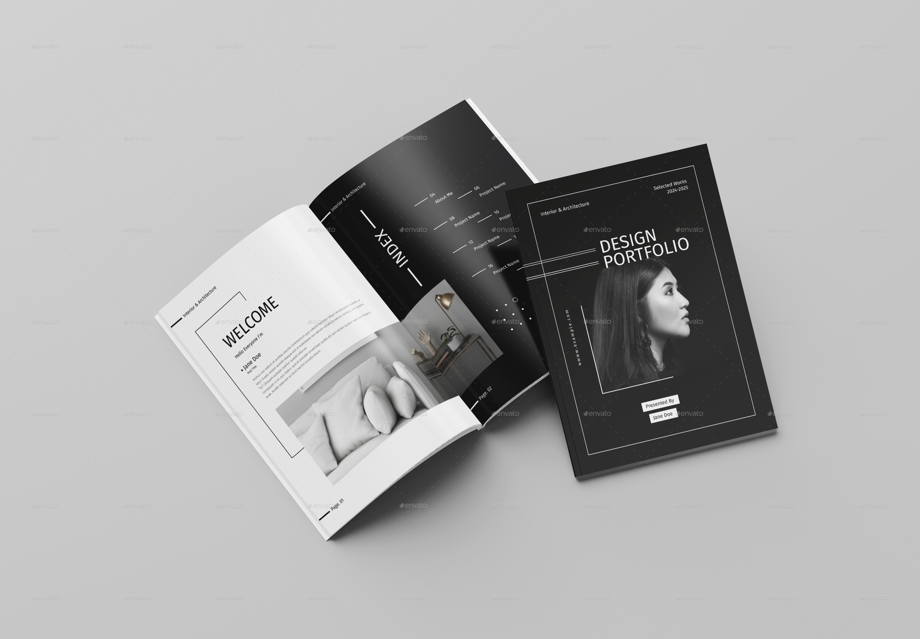 Modern Interior Design Portfolio Layout Template, Print Templates ...