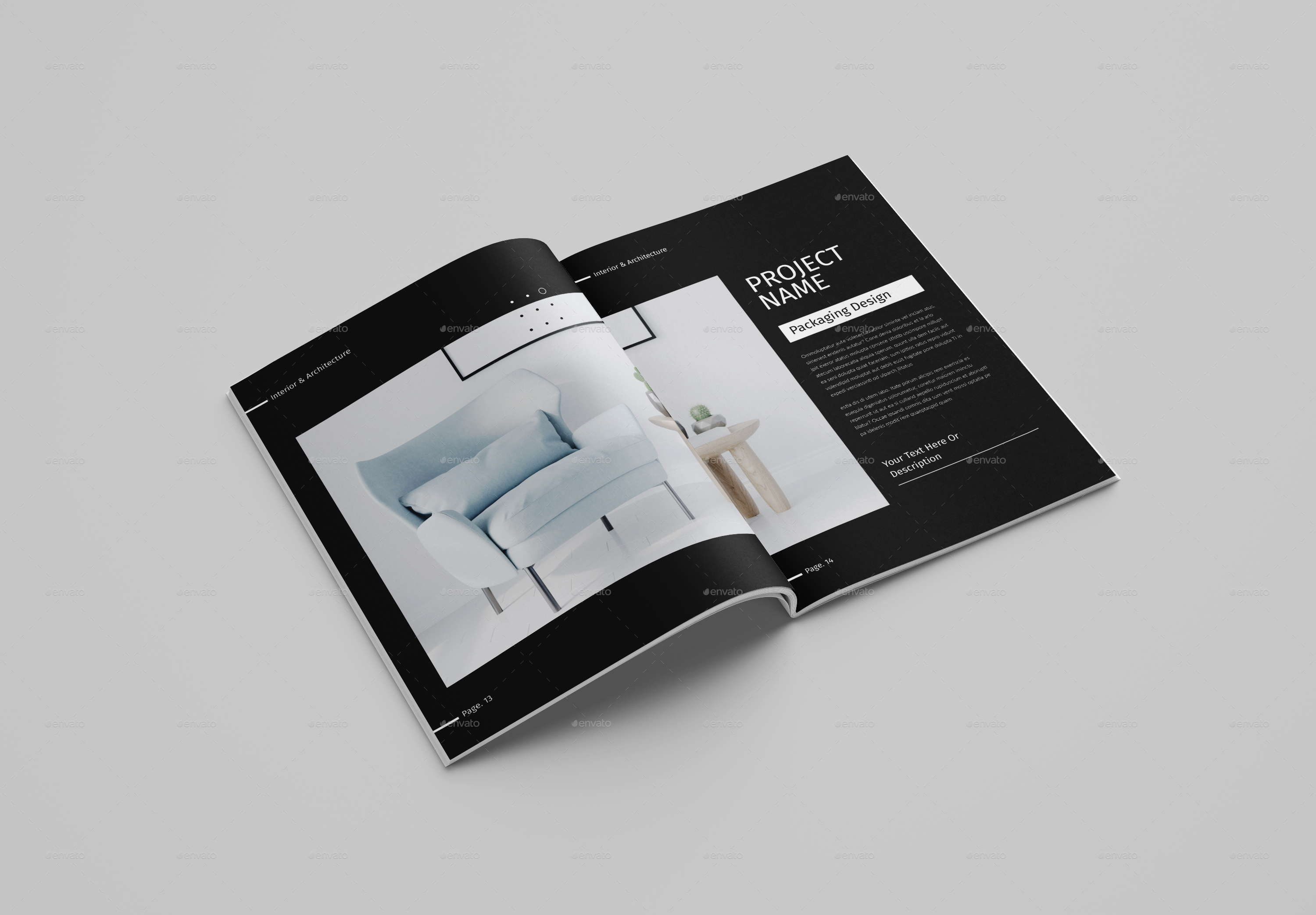 Modern Interior Design Portfolio Layout Template, Print Templates ...