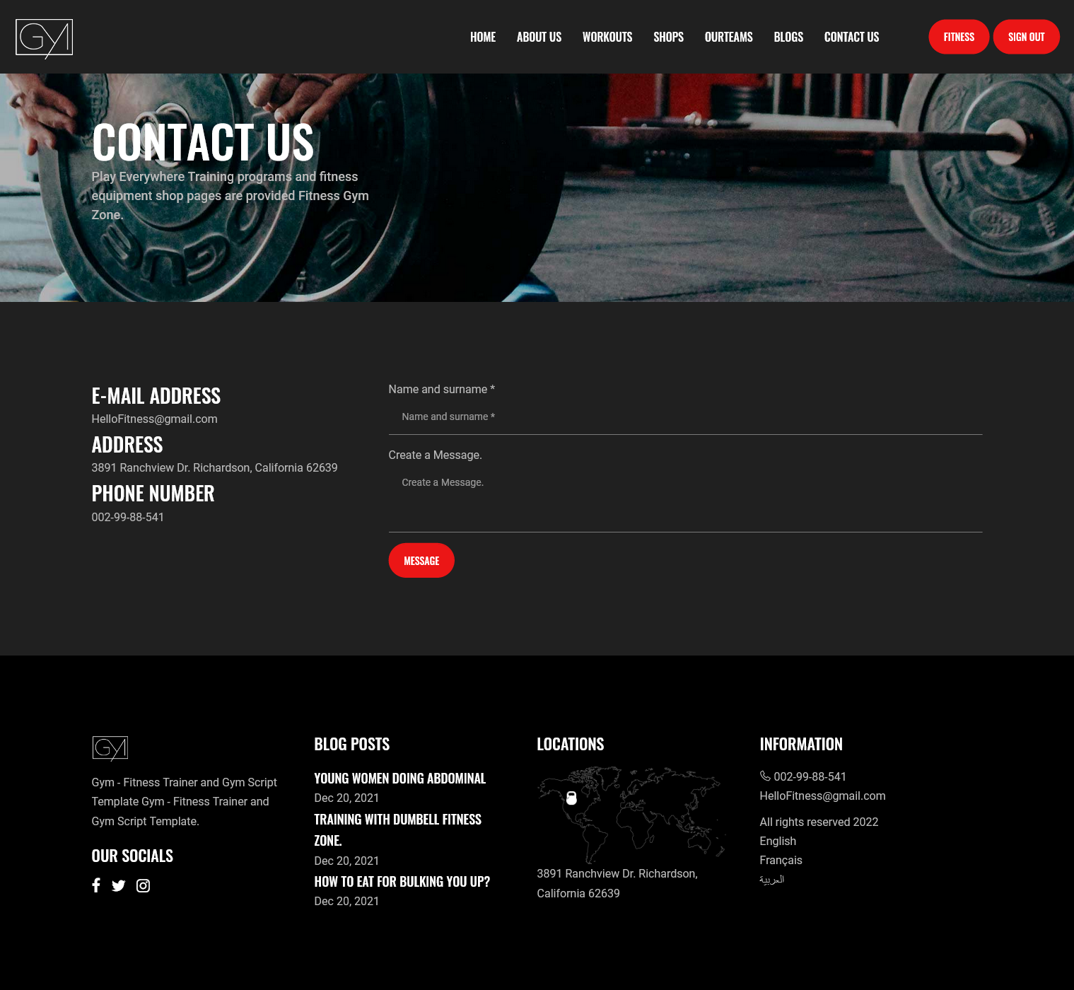 Fitness - Fitness Trainer and Gym Workout Script Theme by Meteros ...