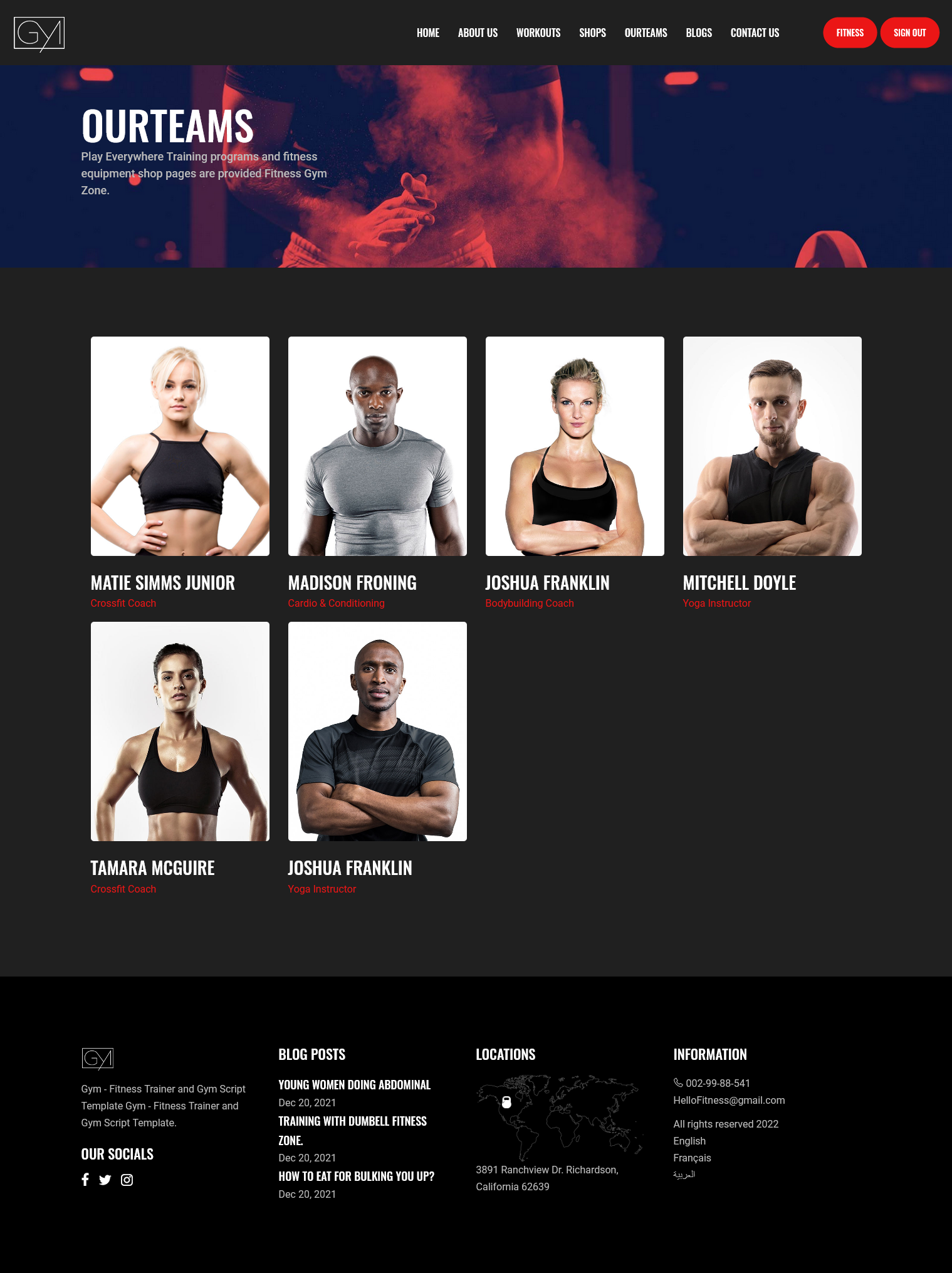Fitness - Fitness Trainer and Gym Workout Script Theme by Meteros ...