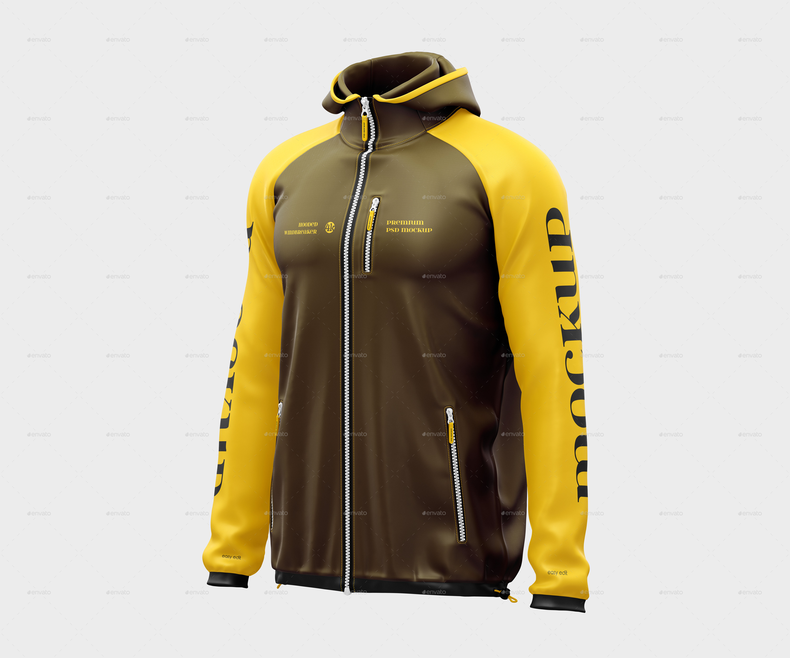 Hooded Windbreaker Mockup Set, Graphics | GraphicRiver