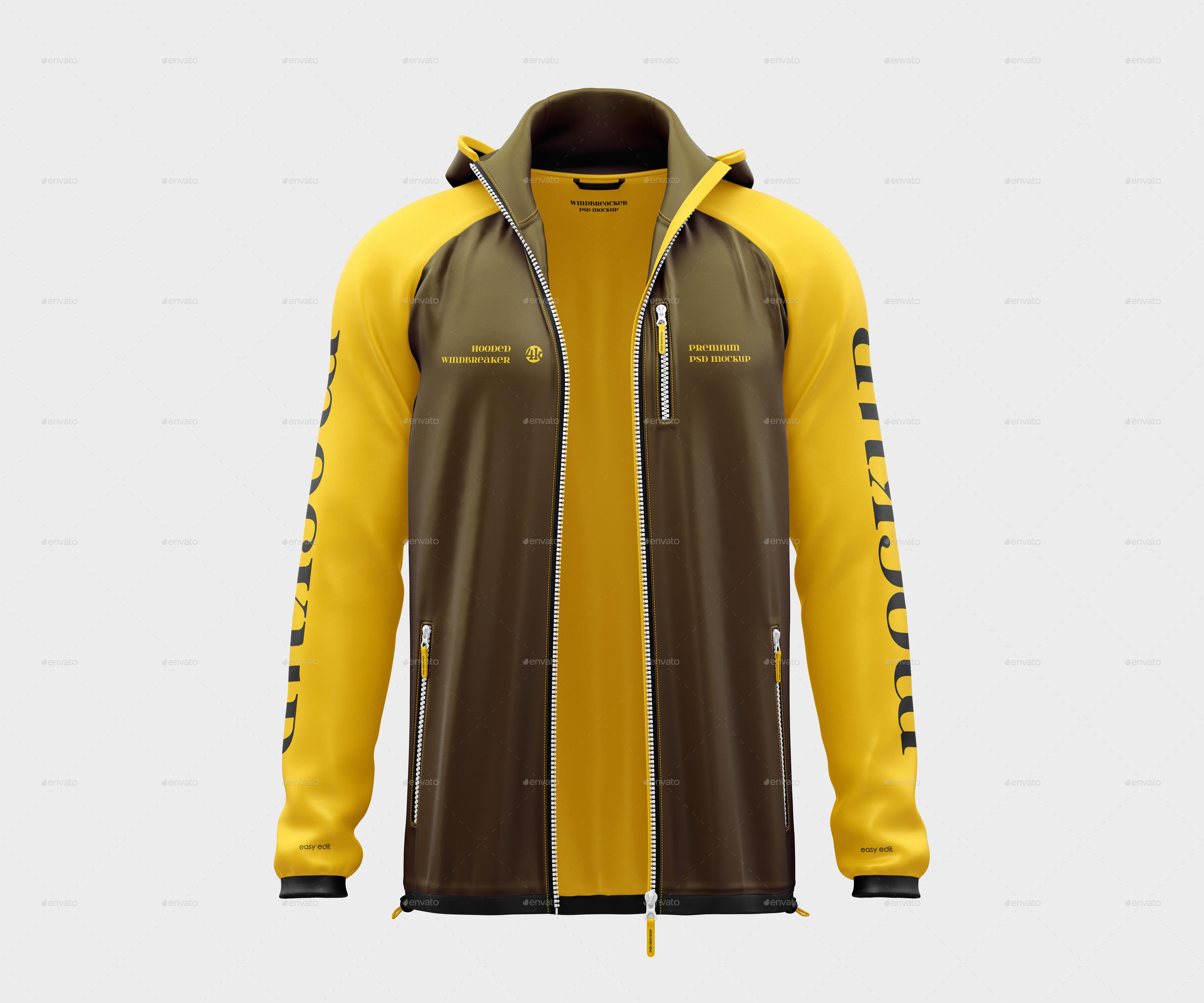 Hooded Windbreaker Mockup Set, Graphics | GraphicRiver