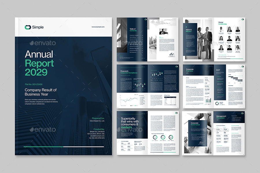 Annual Report Template, Print Templates | GraphicRiver