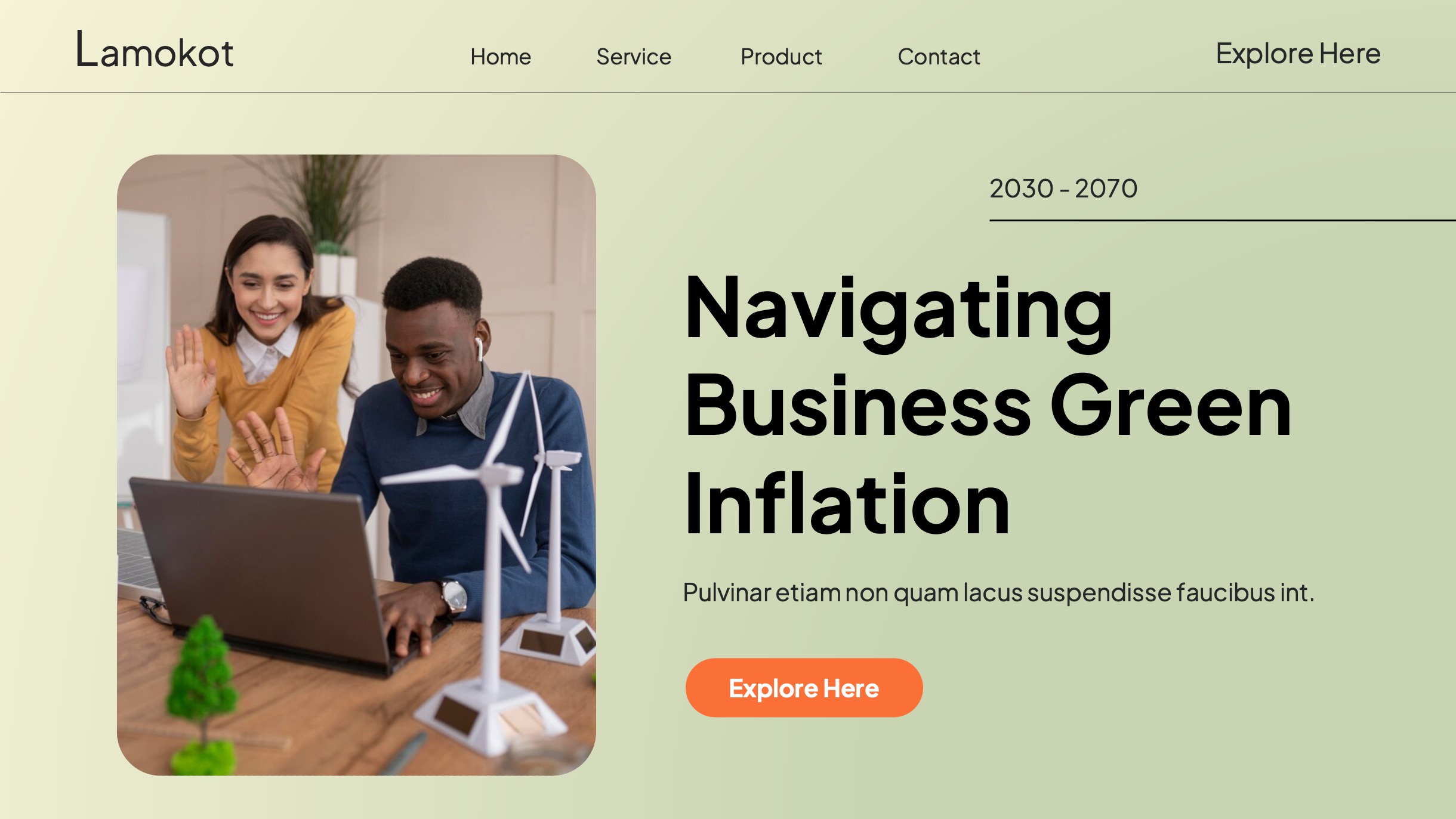 Navigating Business Green Inflation Template, Presentation Templates