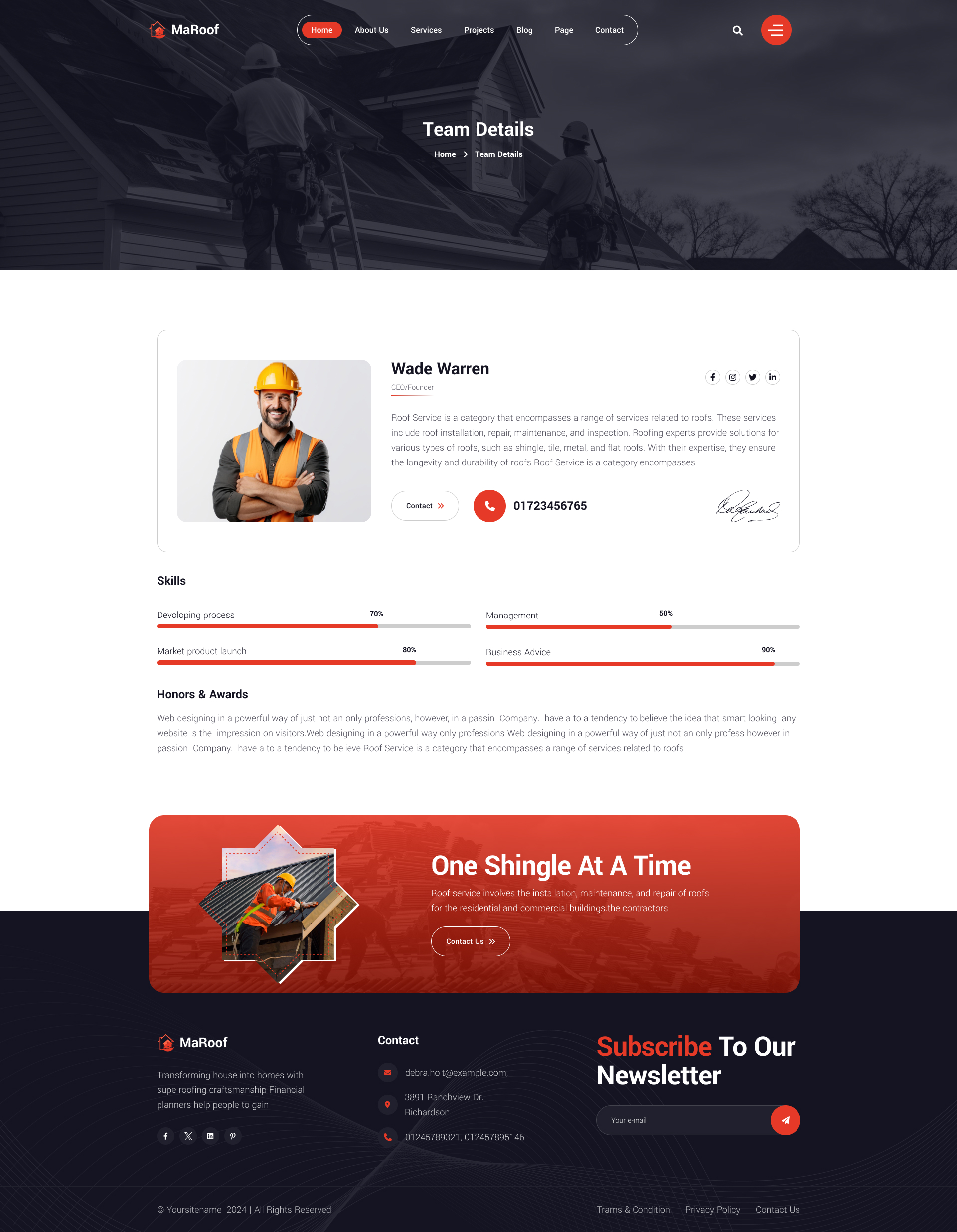 Maroof - Roofing Services Figma Template by Mugli | ThemeForest