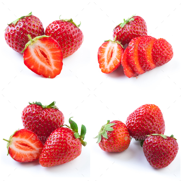 Collage of strawberries Stock Photo by FabrikaPhoto | PhotoDune