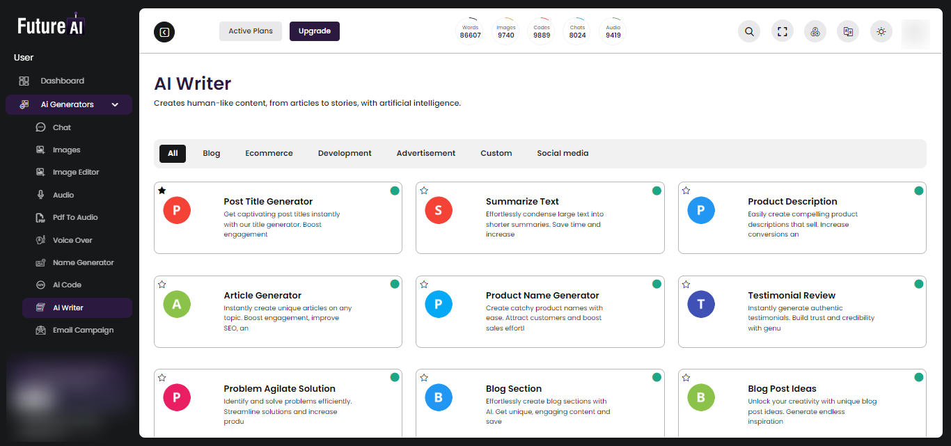 FutureAi - OpenAI Content, Image, Chat, Code Generator as SaaS by media ...