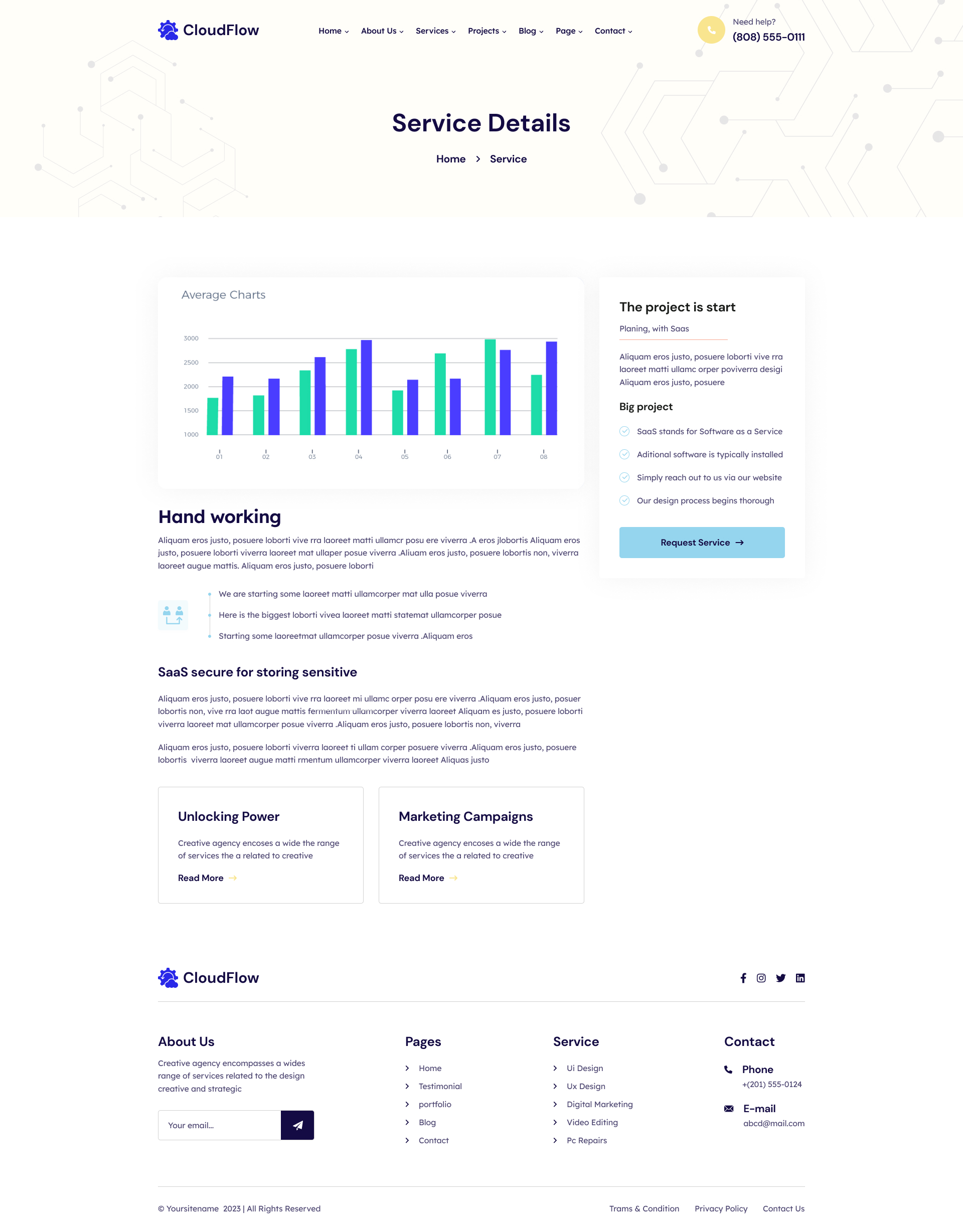 Cloudflow - SaaS & Software Startup Figma Template by DesignCurved
