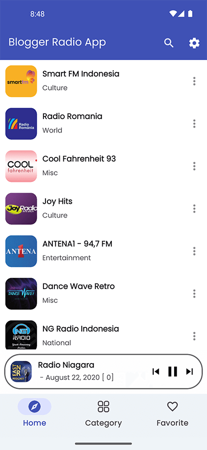 Blogger Radio App - Blogger API v3 by solodroid | CodeCanyon
