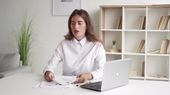 Exhausted Work Office Woman Uninterested Tasks, Stock Footage | VideoHive