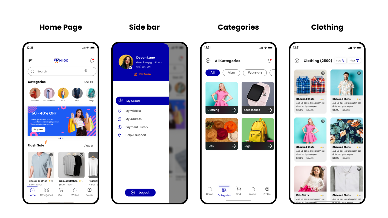 Niigo | Clothes Store Mobile App React Native Template by codeforge0