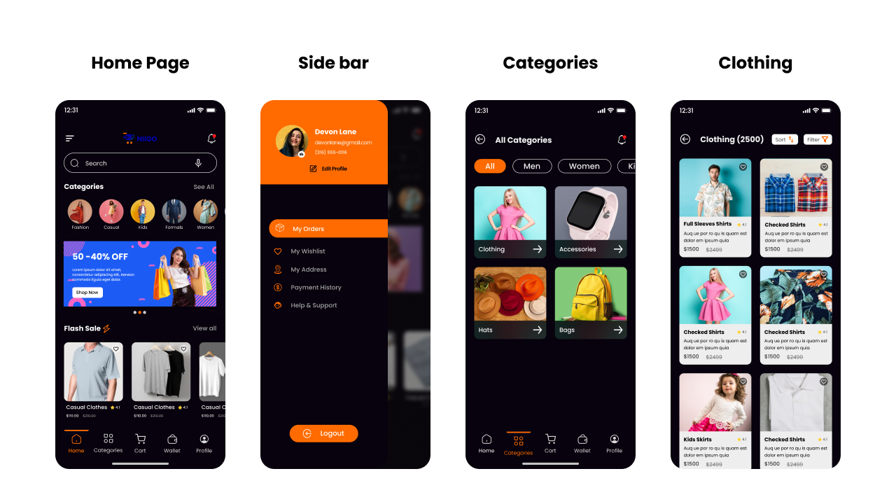 Niigo | Clothes Store Mobile App React Native Template by codeforge0