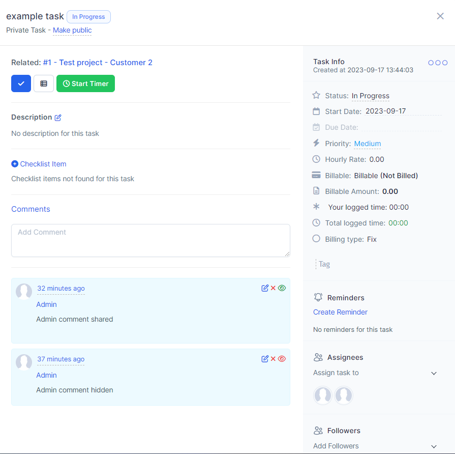 Share / Hide Task Comments Module for Perfex CRM by UnlimitechDev ...