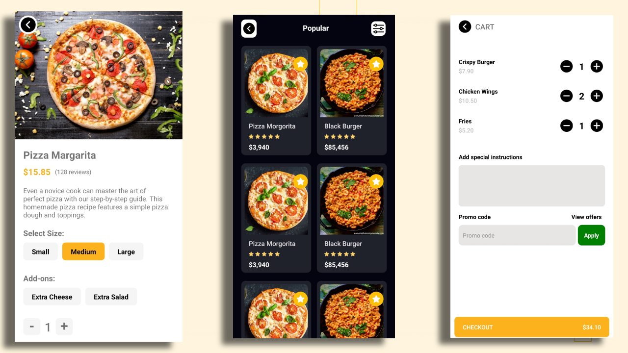Food order app UI template React native by k29solutions | CodeCanyon