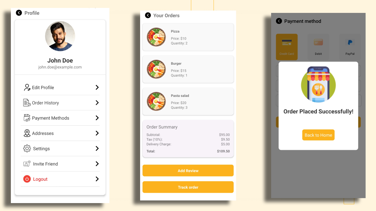 Food order app UI template React native by k29solutions | CodeCanyon
