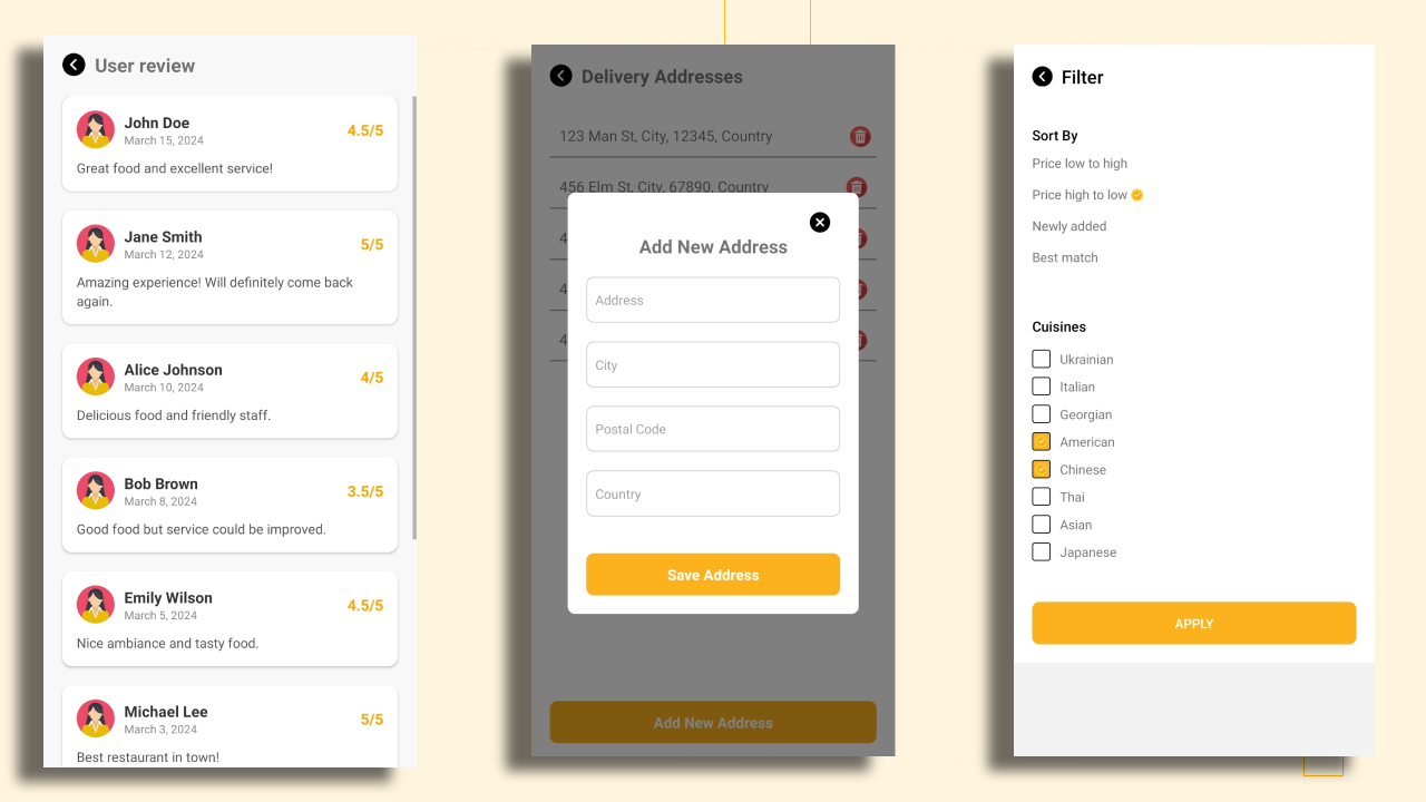 Food order app UI template React native by k29solutions | CodeCanyon