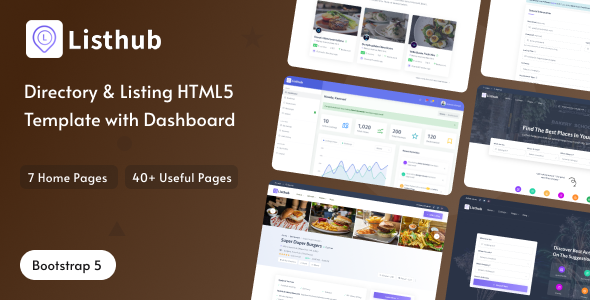 Listhub -Directory & Listing HTML Template with Dashboard by TechyDevs