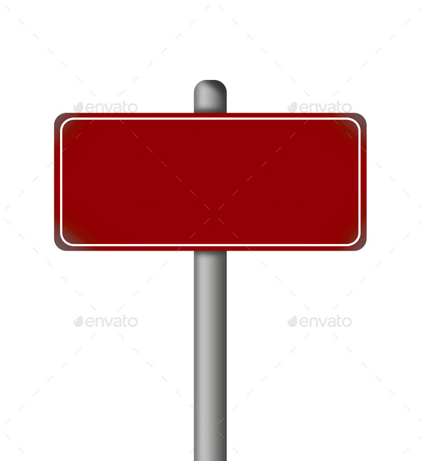Blank red Road Sign Isolated Stock Photo by ozaiachin | PhotoDune