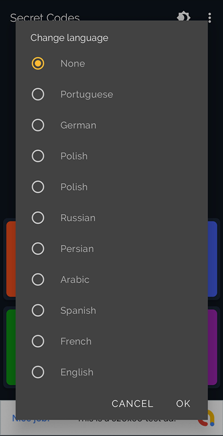 Secret Codes for Android by DQuixote | CodeCanyon