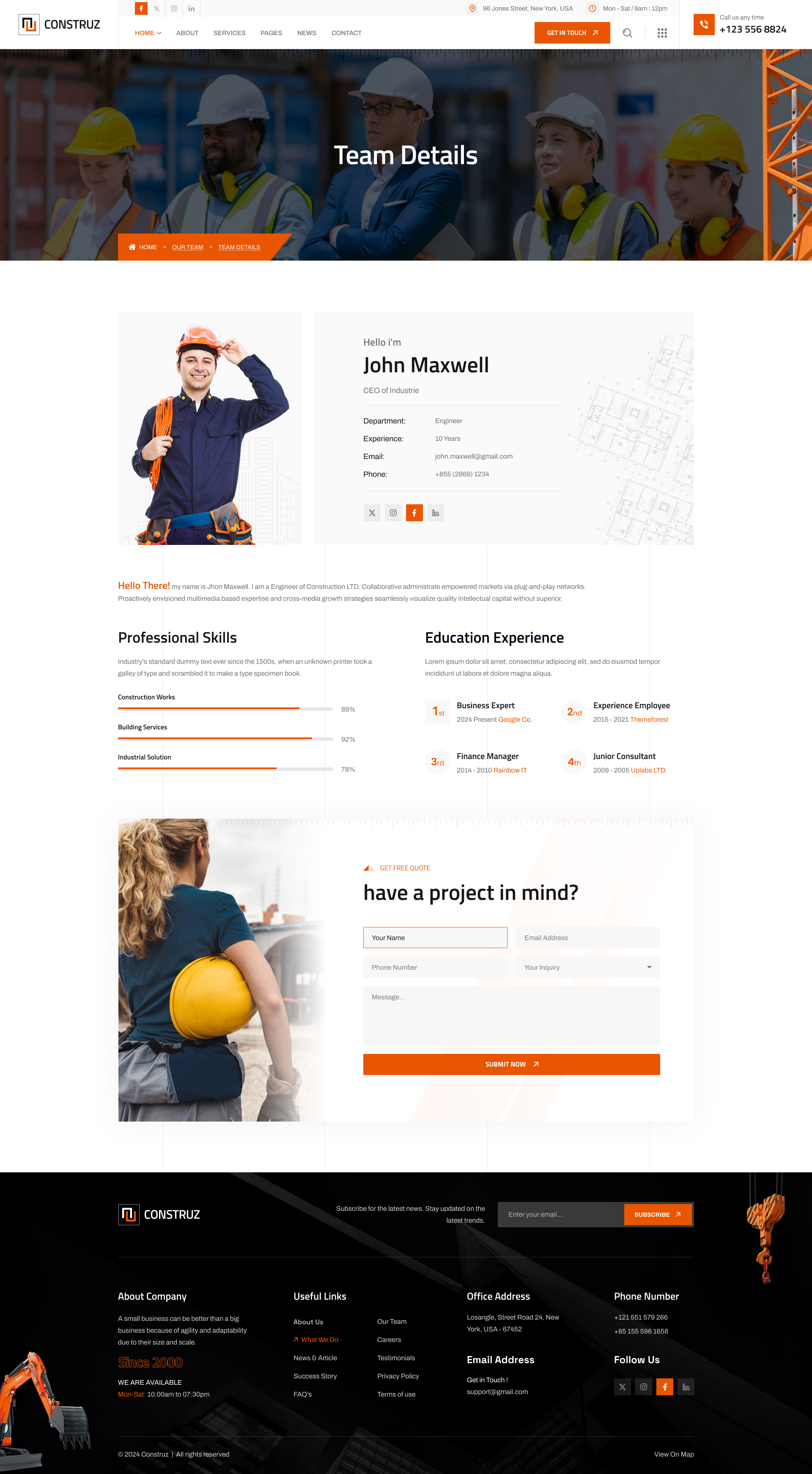Construz - Construction Figma Template by FavDevs | ThemeForest