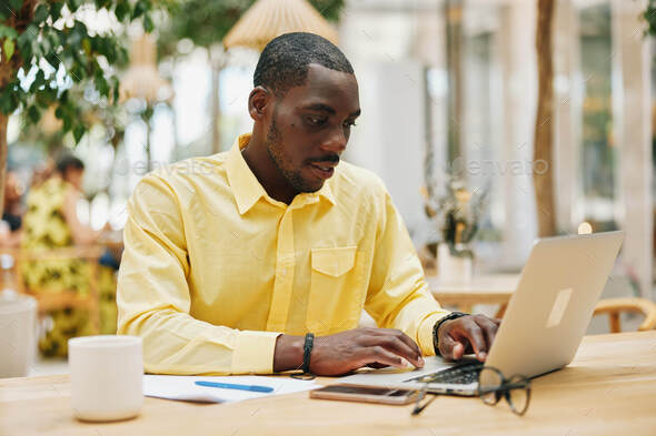 Man office working businessman male laptop young business person ...