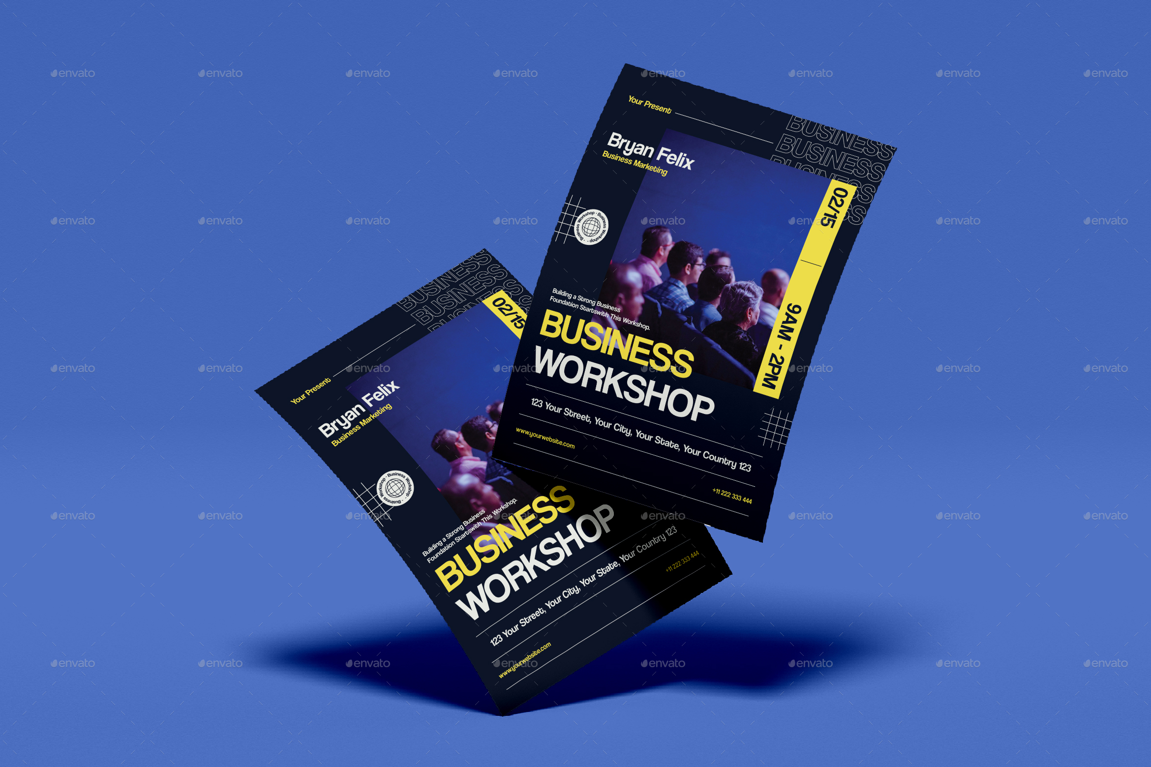 Navy Urban Style Business Workshop Invitation, Print Templates ...