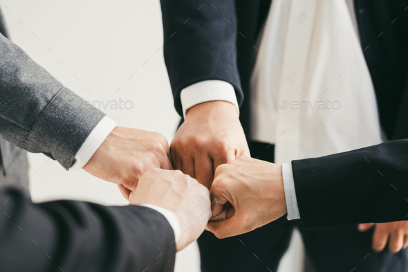 Teamwork, team building, responsibility and equal opportunities. Hand ...