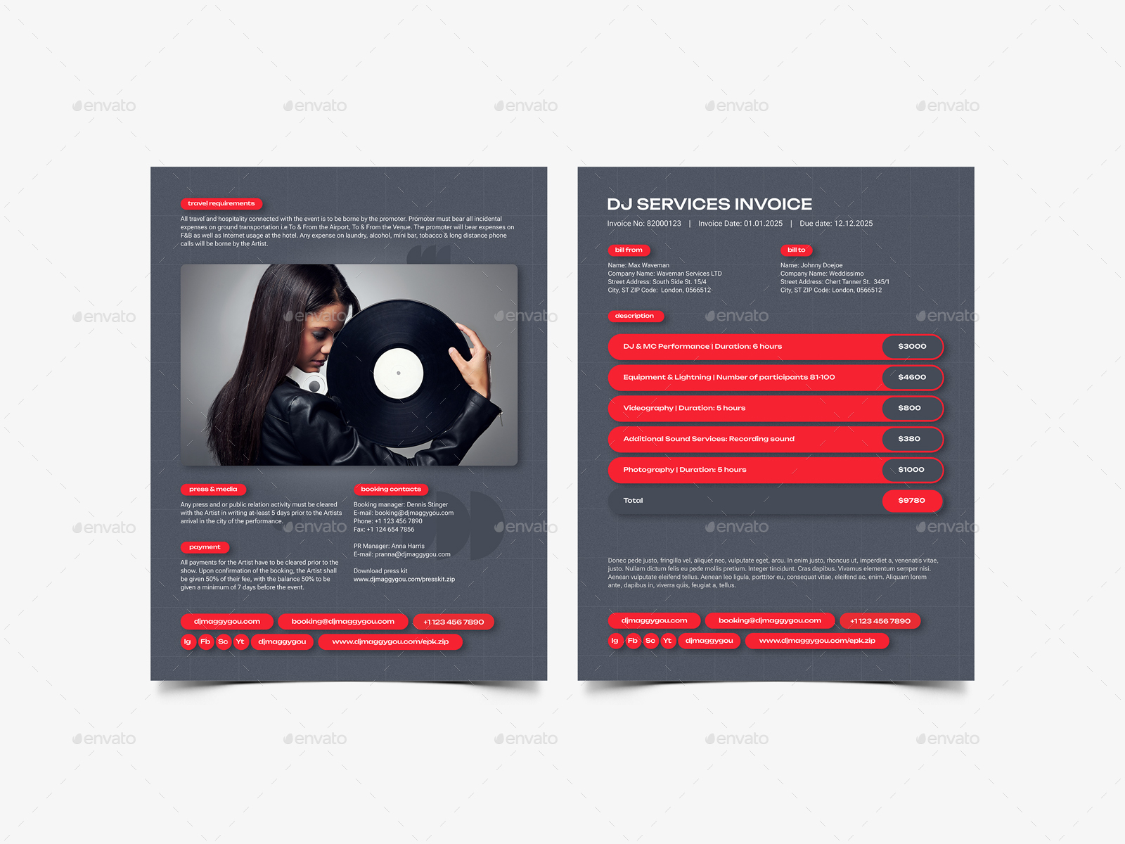 DJ Press Kit / Resume Template, Print Templates | GraphicRiver