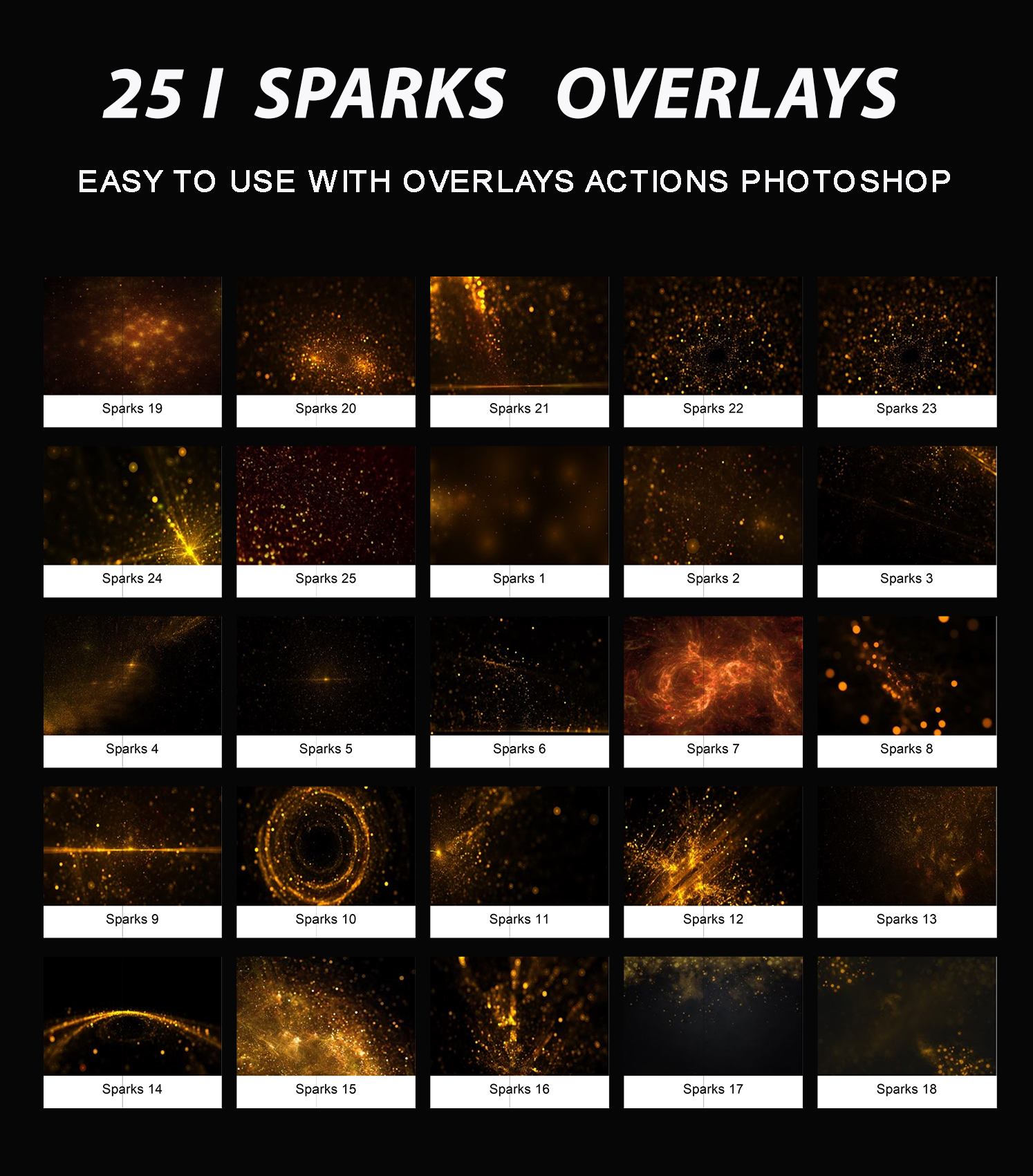 25 Sparks Effect Photo Overlays, Add-ons | GraphicRiver