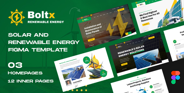 Boltx - Solar Energy and Renewable Energy Figma Template by winsfolio