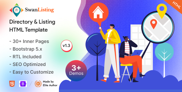 SwanListing - Directory & Listing Bootstrap 5 Template by EnvyTheme