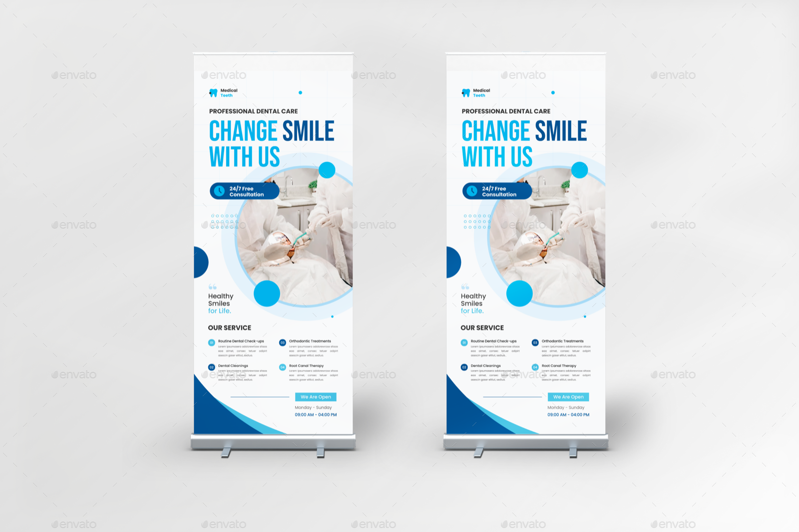 Dental Care Roll Up Banner, Print Templates | GraphicRiver