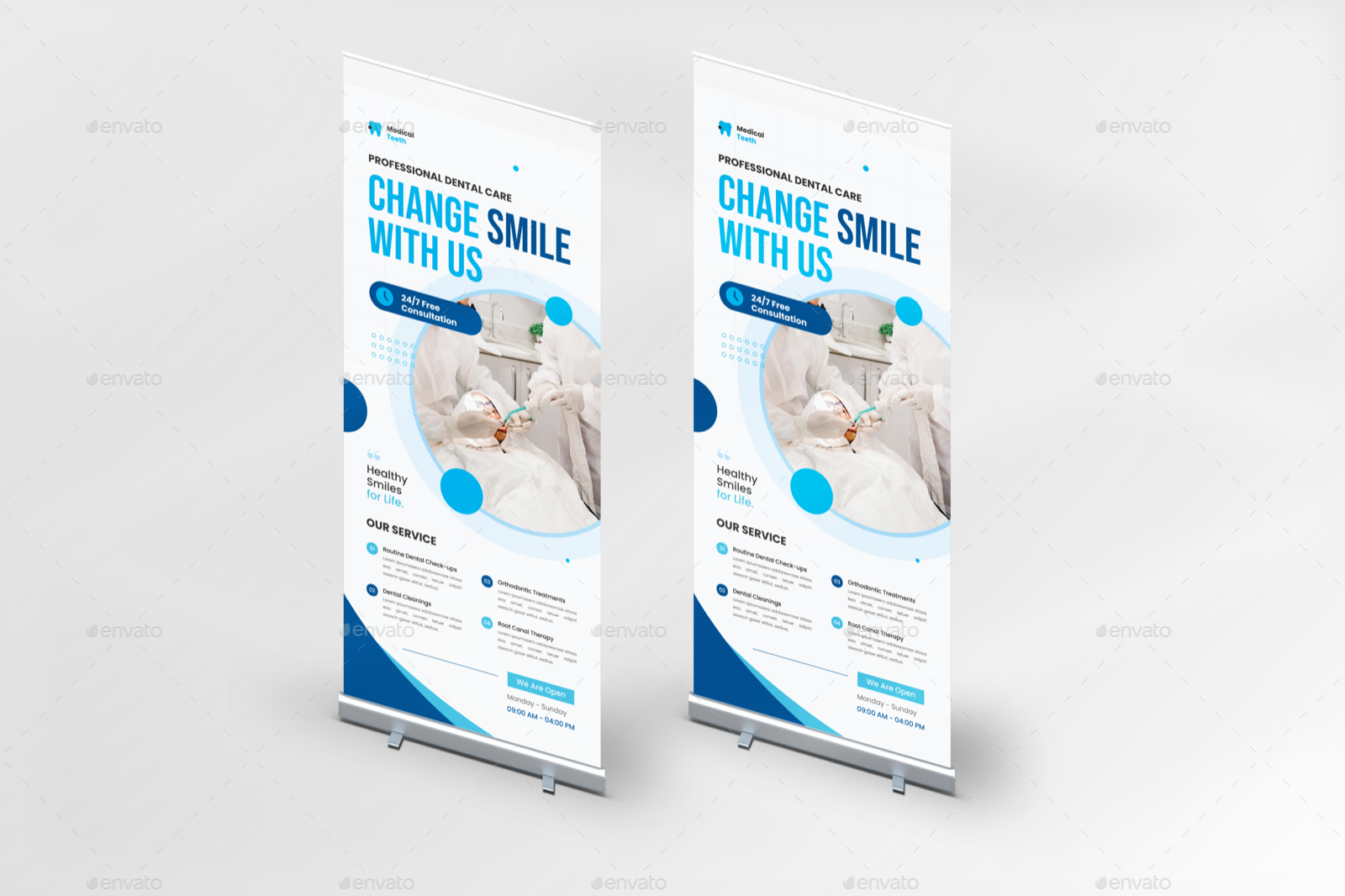 Dental Care Roll Up Banner, Print Templates | GraphicRiver