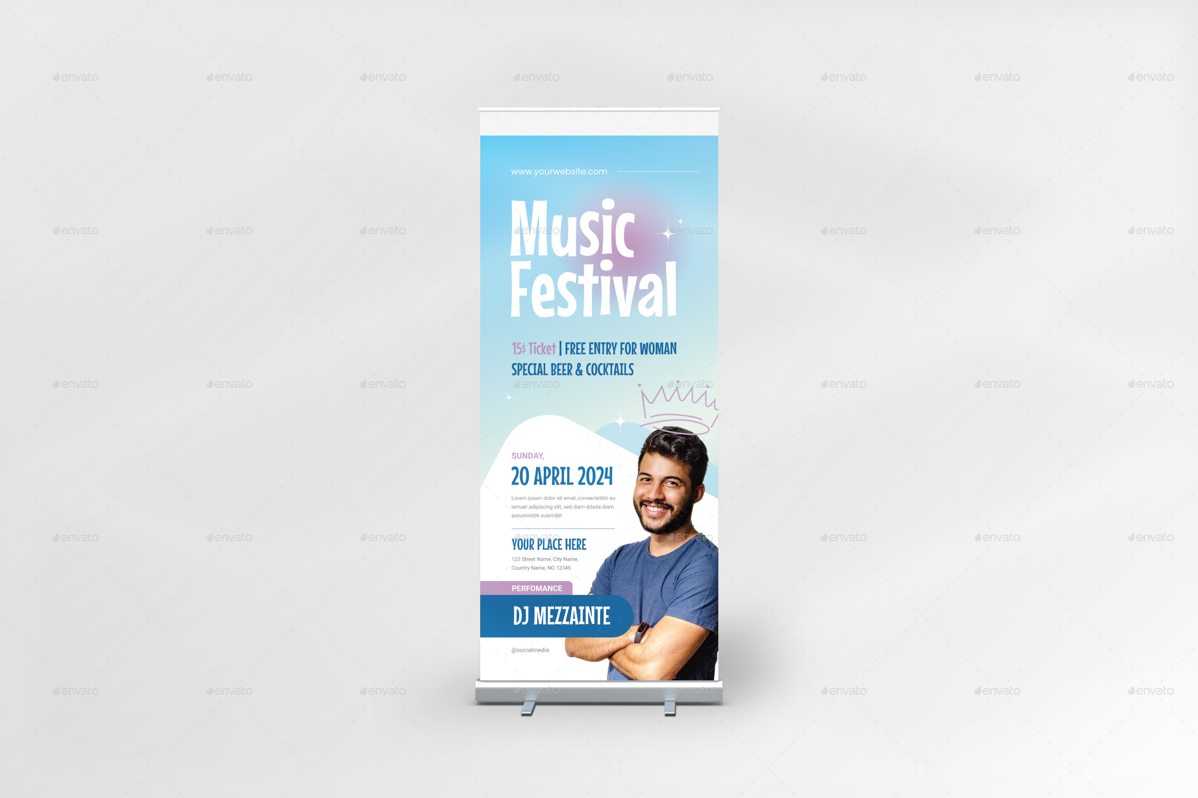 Music Festival Roll Up Banner, Print Templates | GraphicRiver