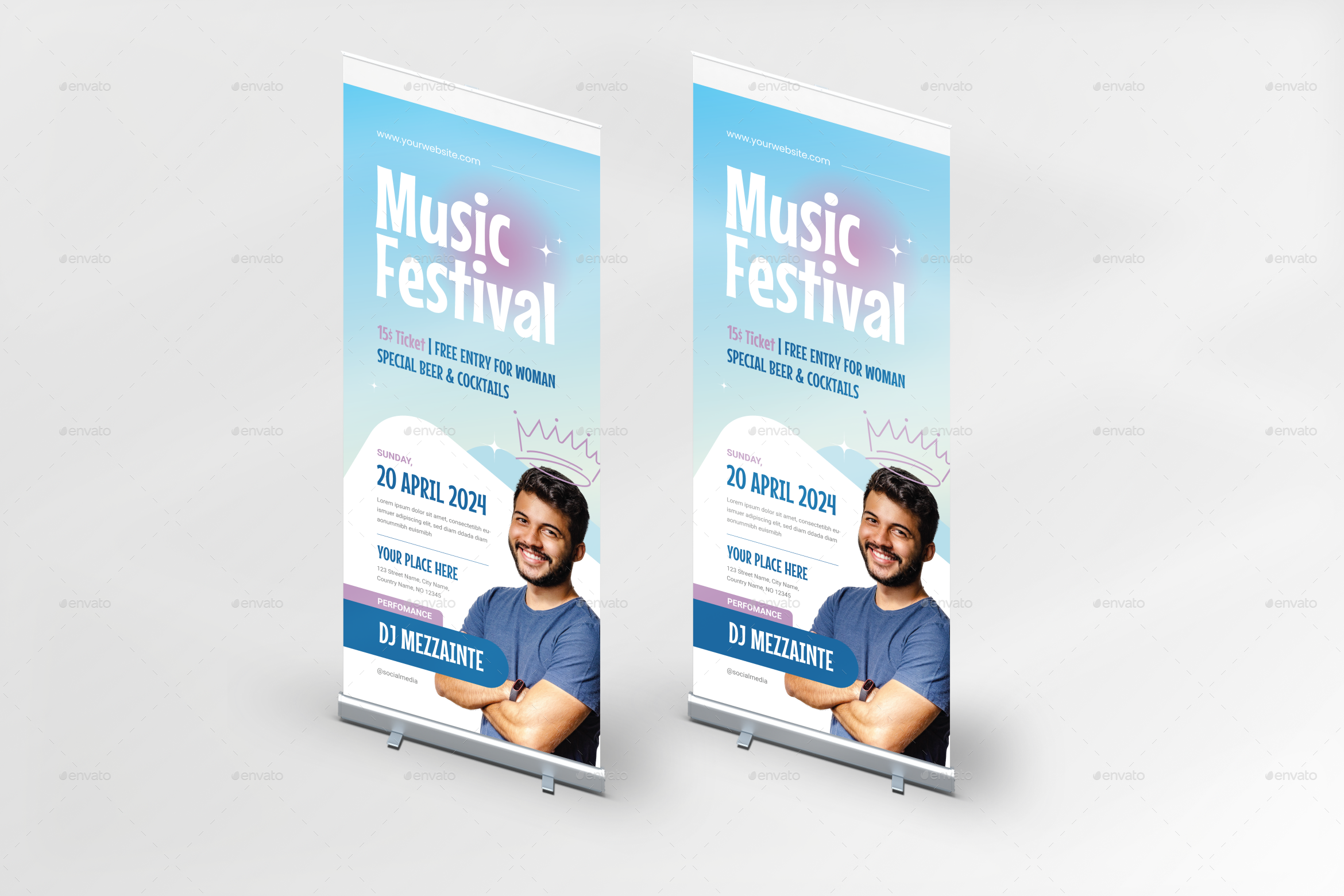 Music Festival Roll Up Banner, Print Templates | GraphicRiver